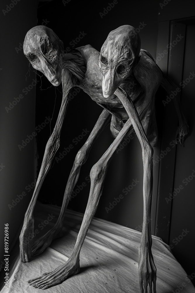 Foto de horror art, two slender grey creatures, no facial features ...