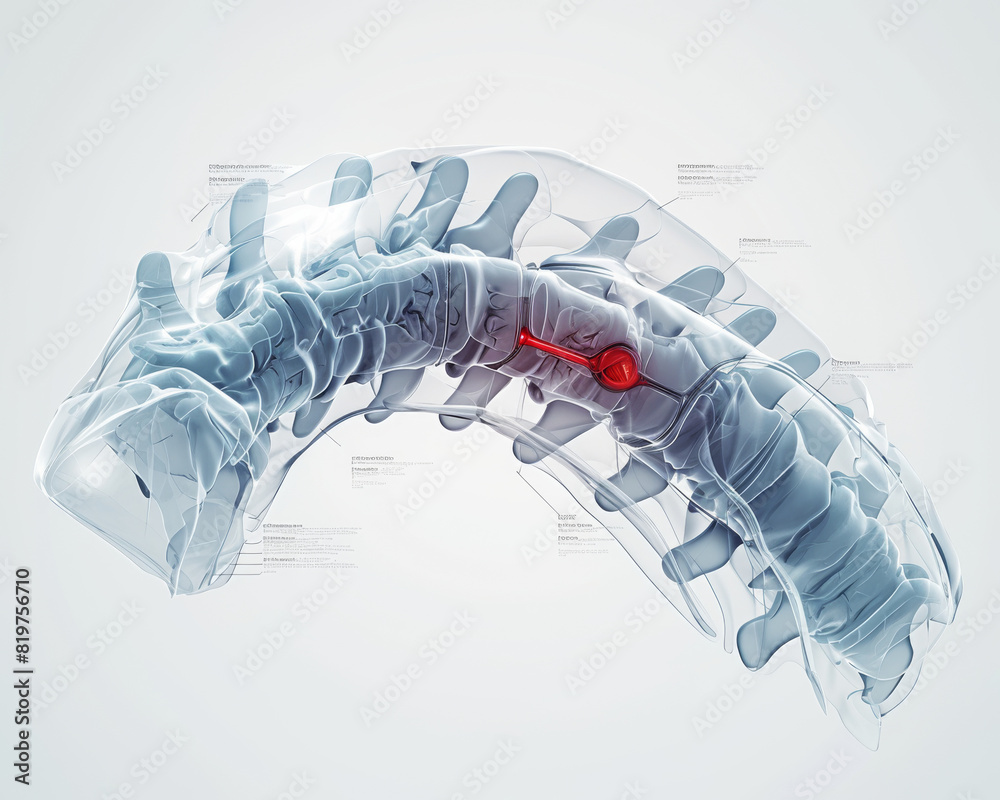 3D generated Sci-fi android human spine replica for people with spine ...