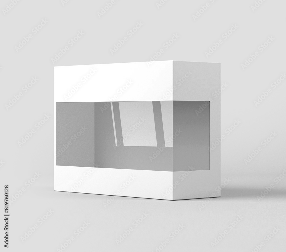 white paper Box with Transparent Window, WINDOW BOX, Mock Up, Template ...