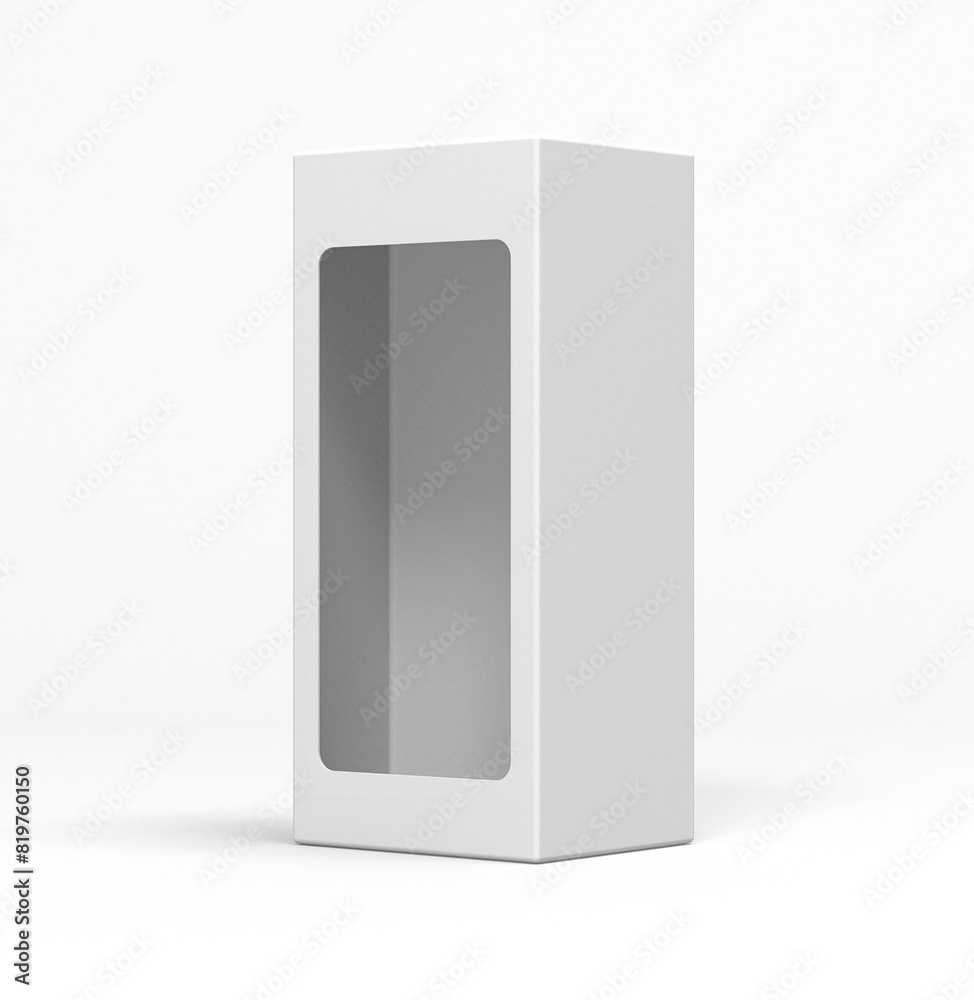 white paper Box with Transparent Window, WINDOW BOX, Mock Up, Template ...
