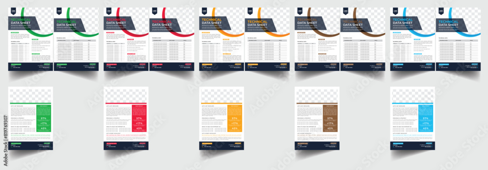 Technical Data Sheet layout template. Product Catalogue & modern a4 ...