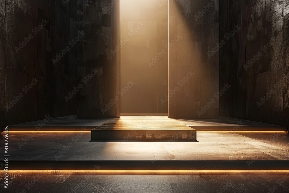 Ancient Greco-Roman hall interior with a circular stone podium ...