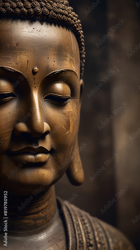 buddha statue in the temple,AI art stock photography featuring a ...