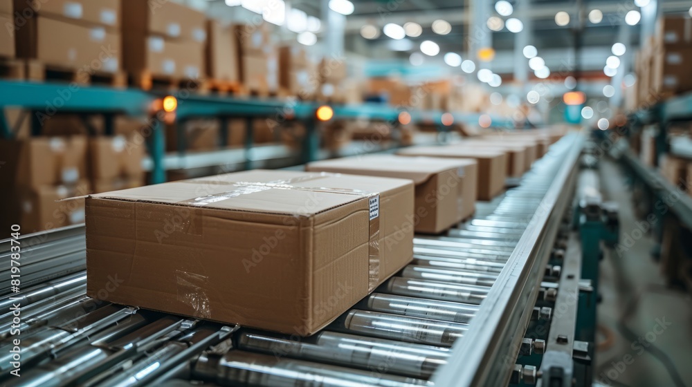 The sight of cardboard boxes on the conveyor line underlines the ...