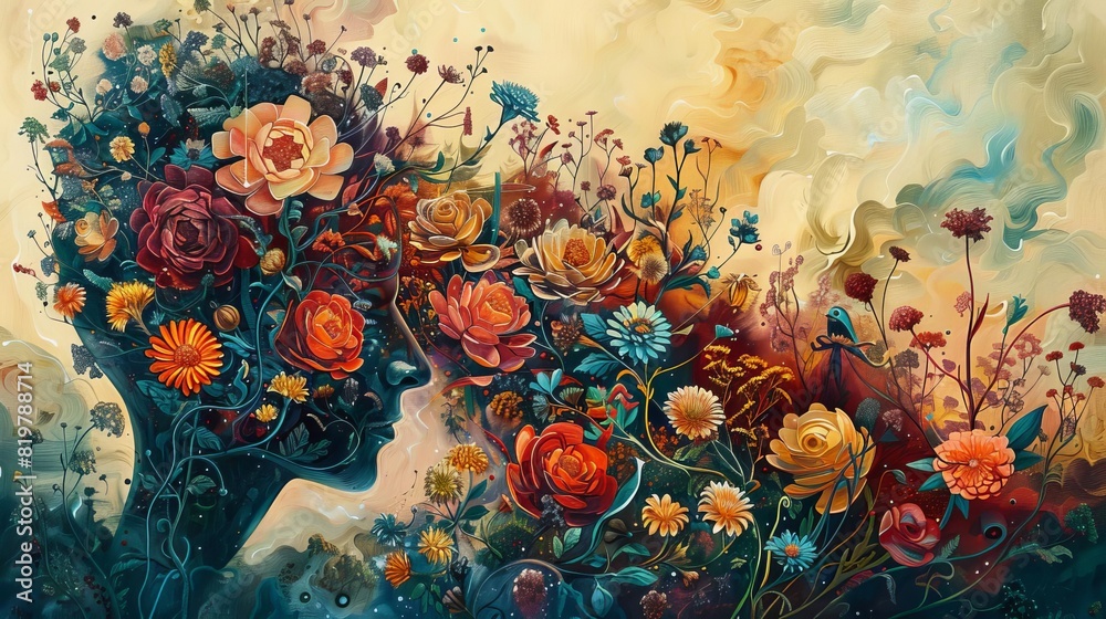 Visualizing the temporal lobe as a vibrant garden of thoughts, using ...