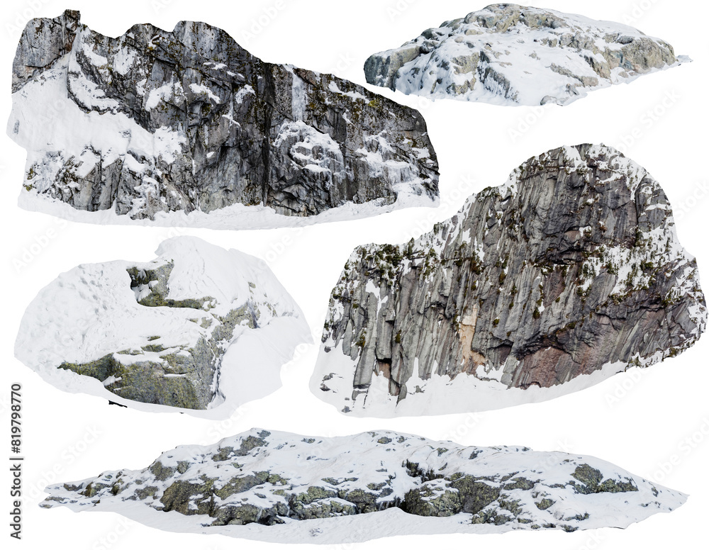 Isolated PNG cutout of a snow cliff on a transparent background, ideal ...