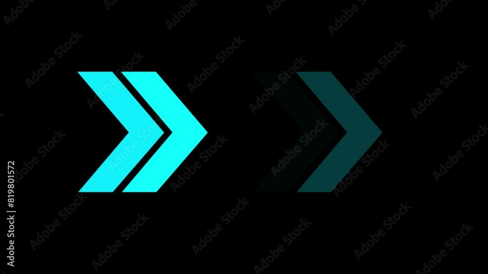 Arrow animation on black background. New digital arrow loading ...