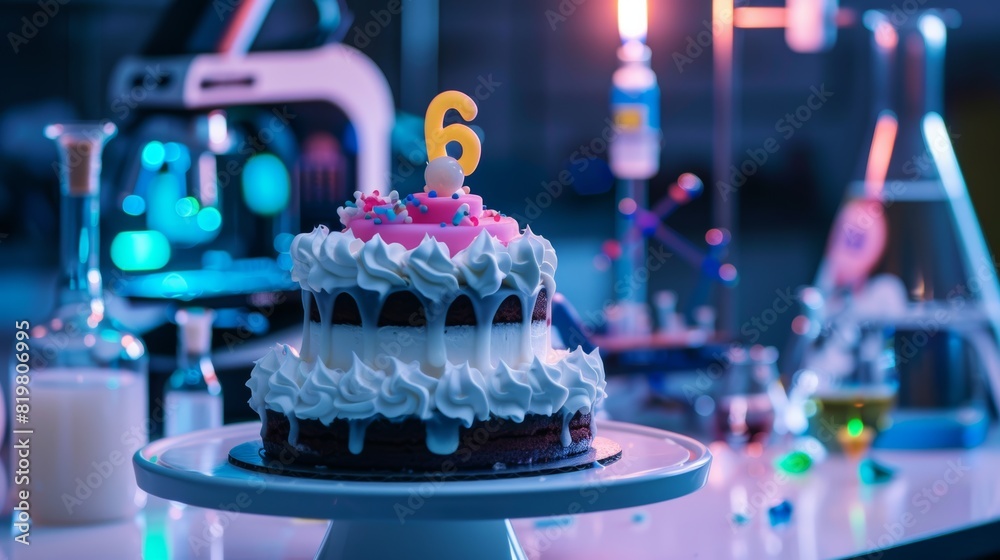 Science-Themed Birthday Banner Featuring Periodic Table Cake ...