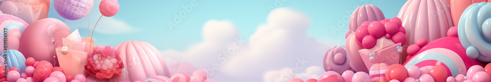 Colorful Banner Design for a Child's Festive Day. Bright Cartoon ...