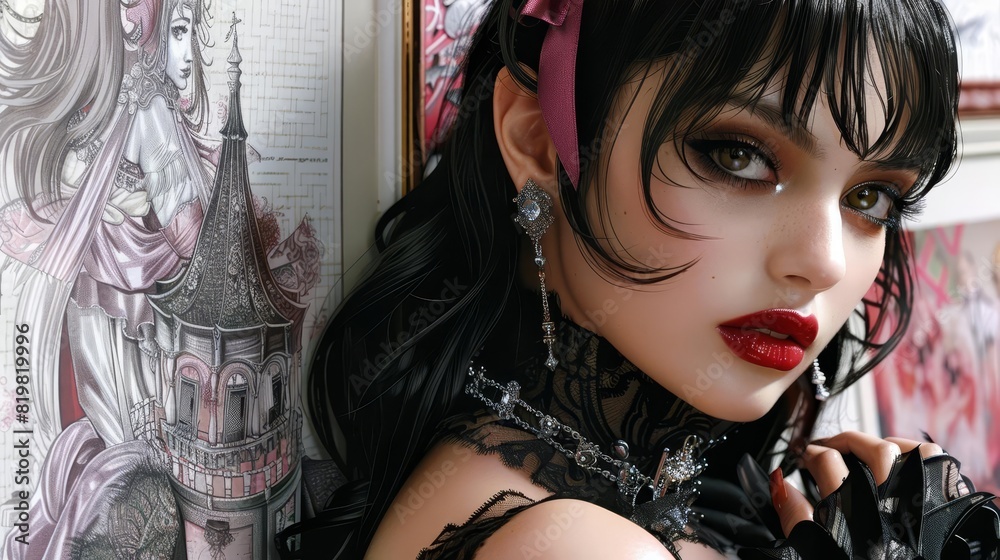 Editorial photography session focusing on eerie Gothic comic art ...