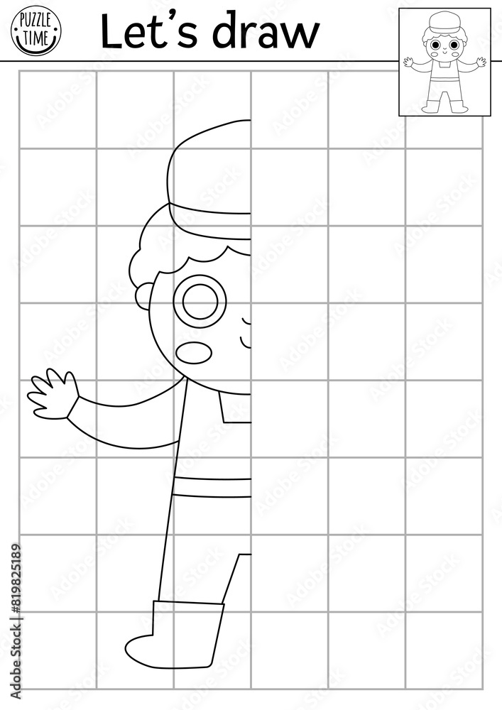 Complete the worker. Vector construction site symmetrical drawing ...