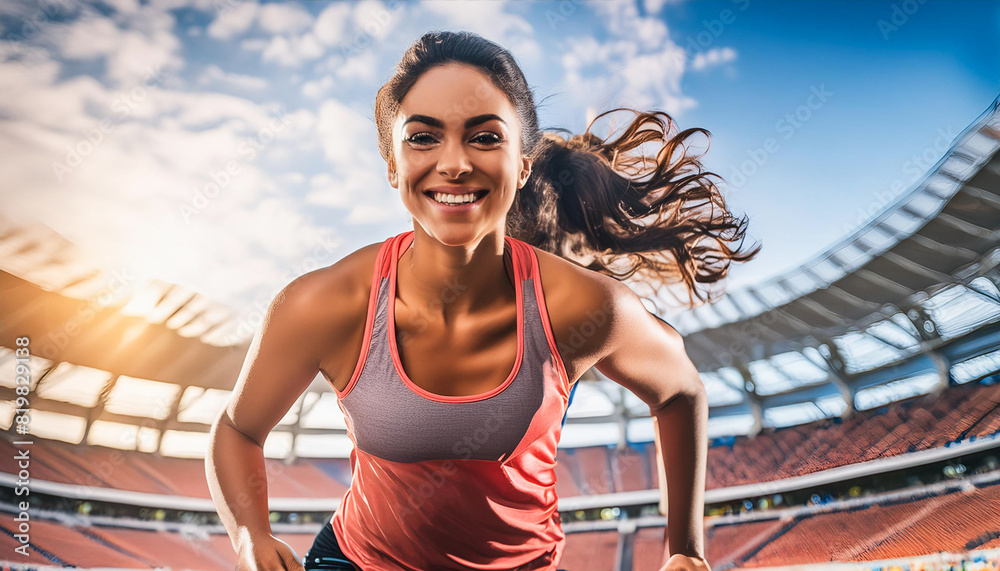 Female track and field athletes at the Olympic Games Stock Photo ...