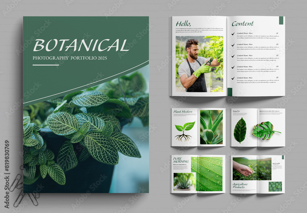 Botanical Portfolio Layout Stock Template | Adobe Stock
