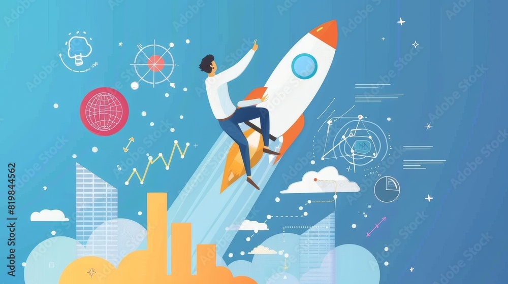 Launch and management of a new business project. Modern landing page ...