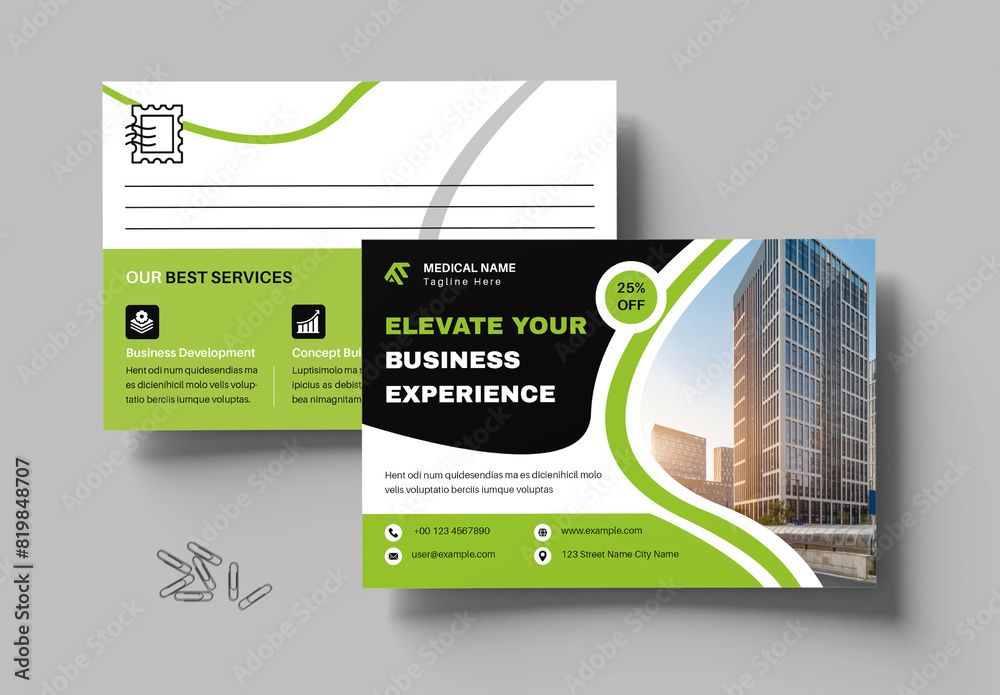 Business Postcard Layout Stock Template | Adobe Stock