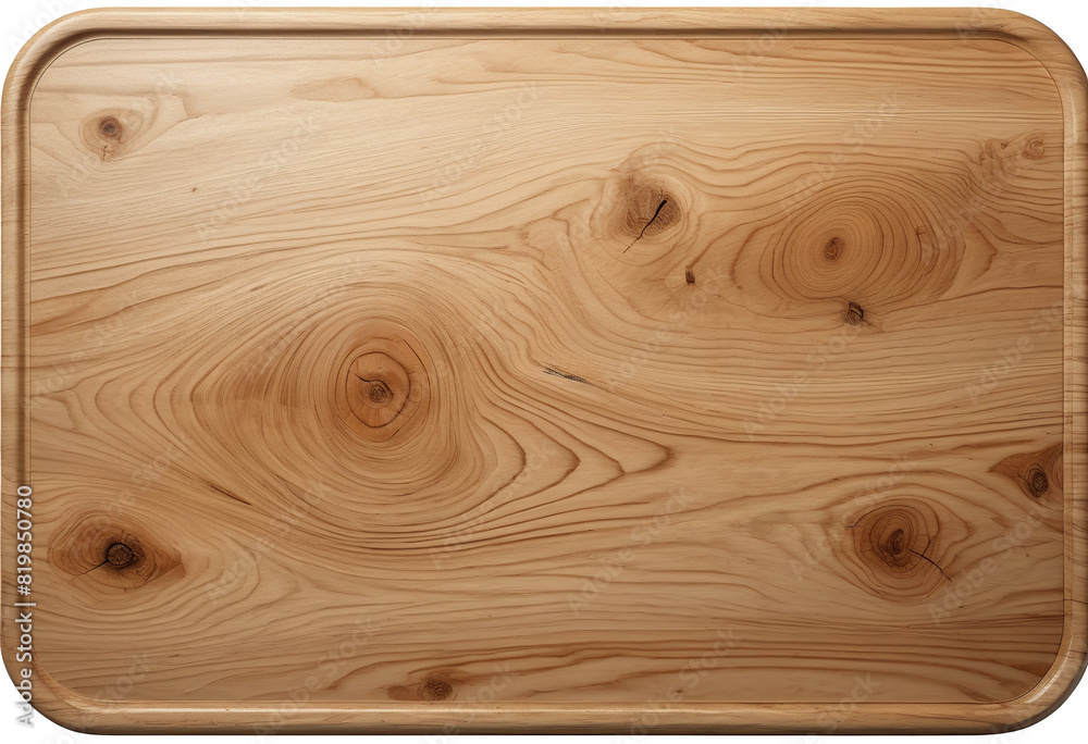 Empty Wooden Chopping Block for Food Preparation on transparent ...