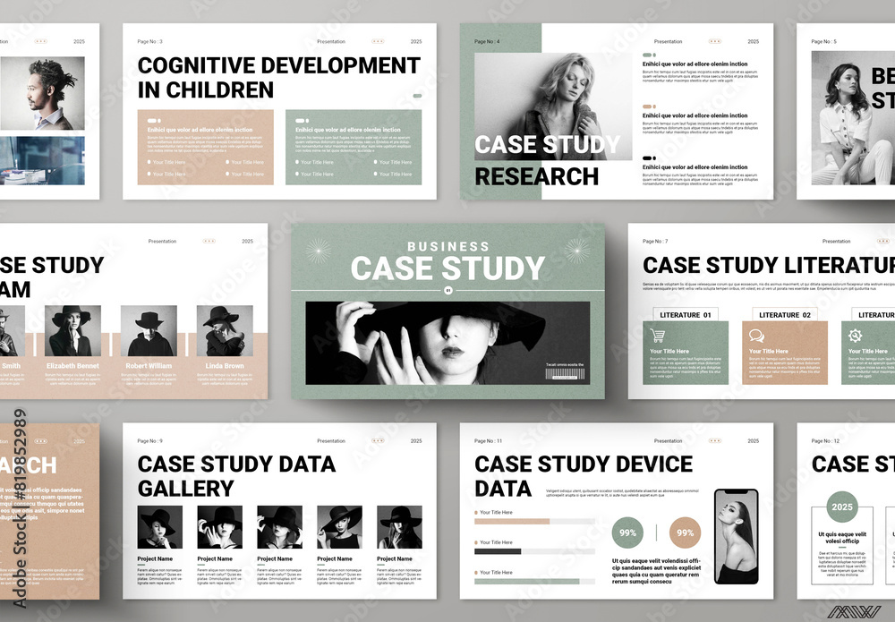 Business Case Study Presentation Design Layout Stock Template | Adobe Stock