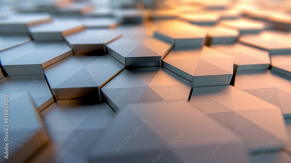 An array of interlocking hexagons, creating a honeycomb-like pattern that stretches infinitely ...