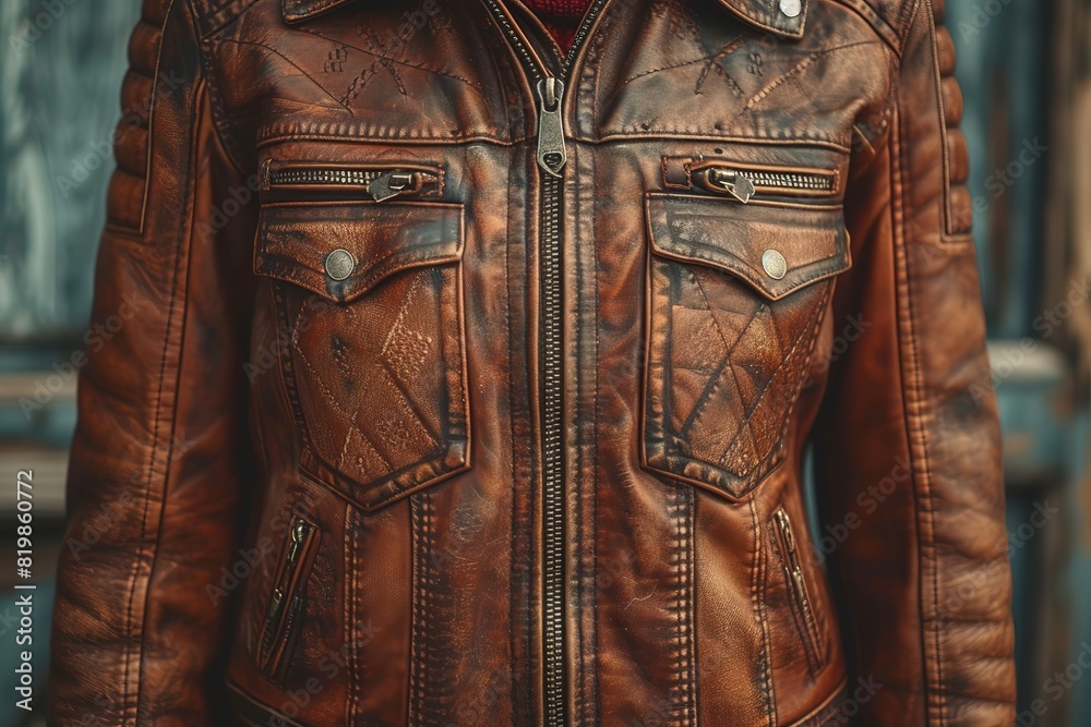 Vintage Leather Jacket A vintage leather jacket, showcasing timeless ...