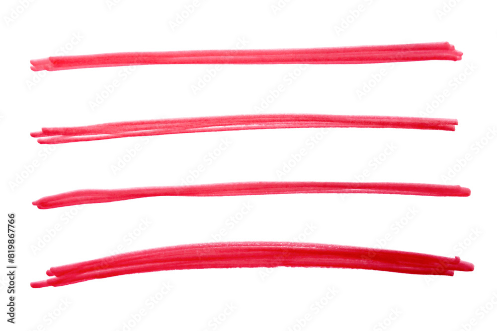 Red hand drawn stroke lines transparent background design element Stock ...