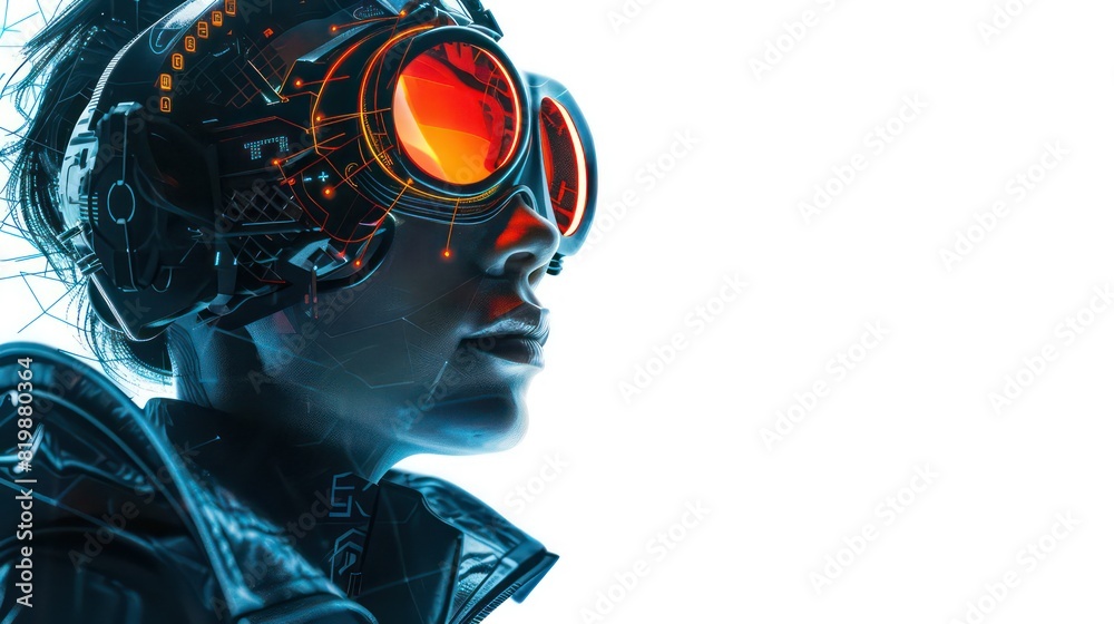 cybersecurity futuristic persona, isolated white background, --ar 16:9 ...