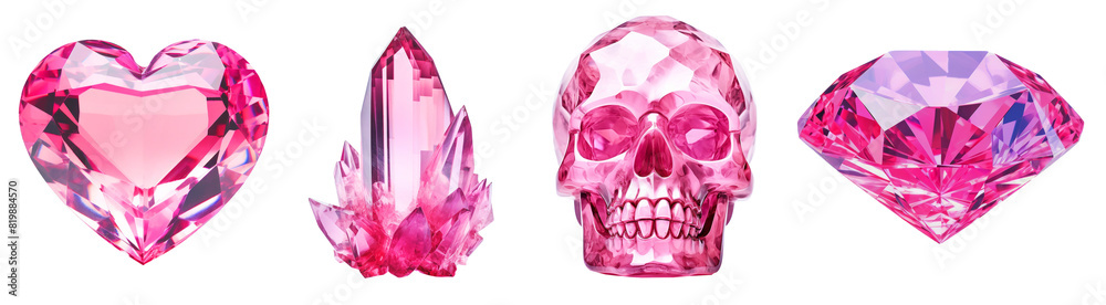 Set of pink fashion objects on png background. Ideal set for design and ...