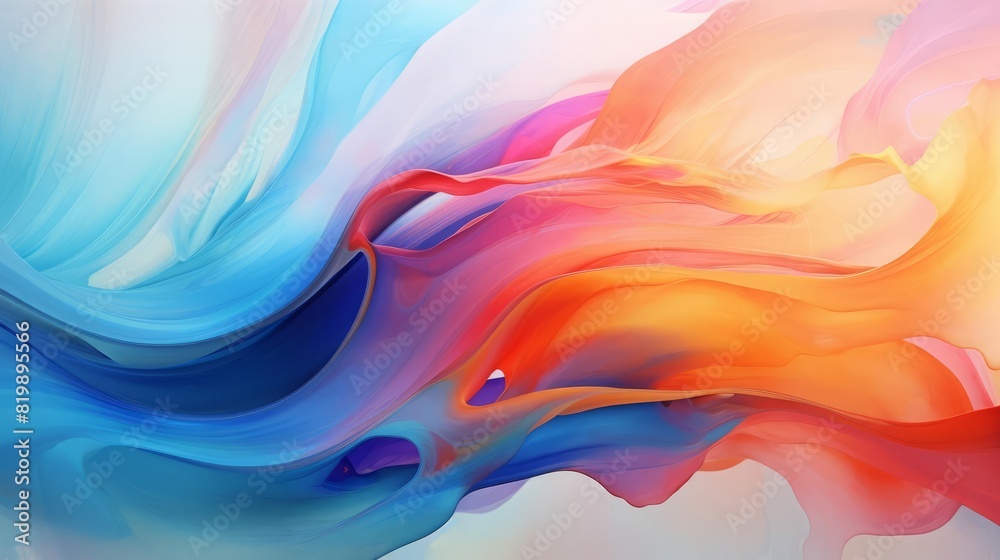 Colorful brush strokes, dynamic creation, close up, focus on the ...