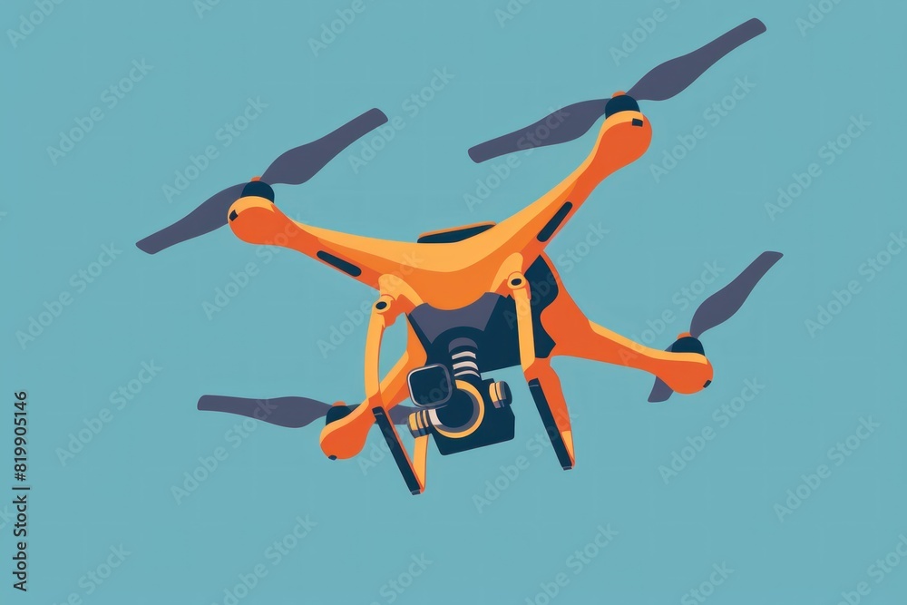 Drone. Civilian aerial drone 2d illustration. Drone illustration. Drone ...