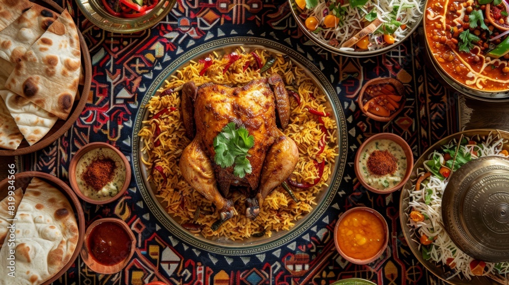 Emirati cuisine display traditional dishes Khabeesa (Kash puri ...