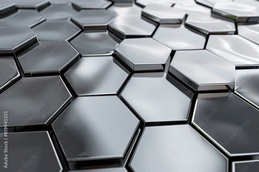 High-Tech Metallic Interlocking Hexagons for Modern Sophisticated Presentations Stock Photo ...