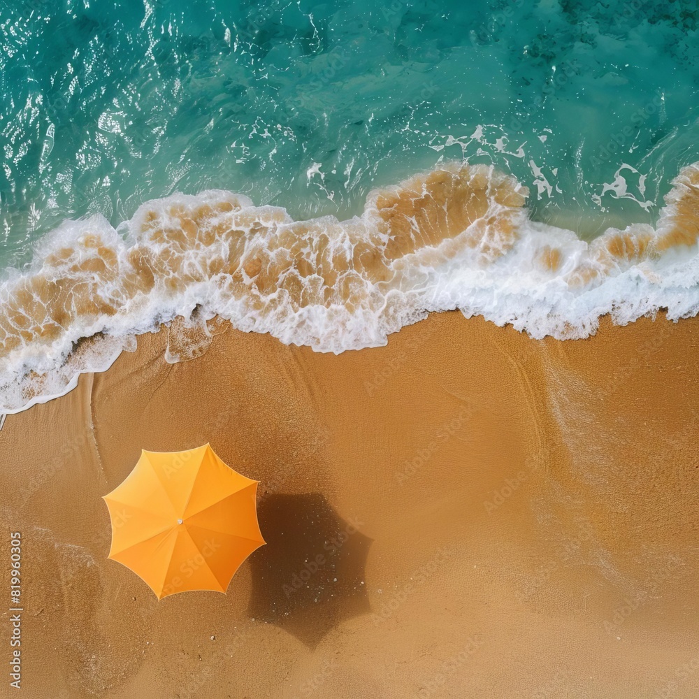 UV radiation impacting a beach scene top view highlighting sun safety ...
