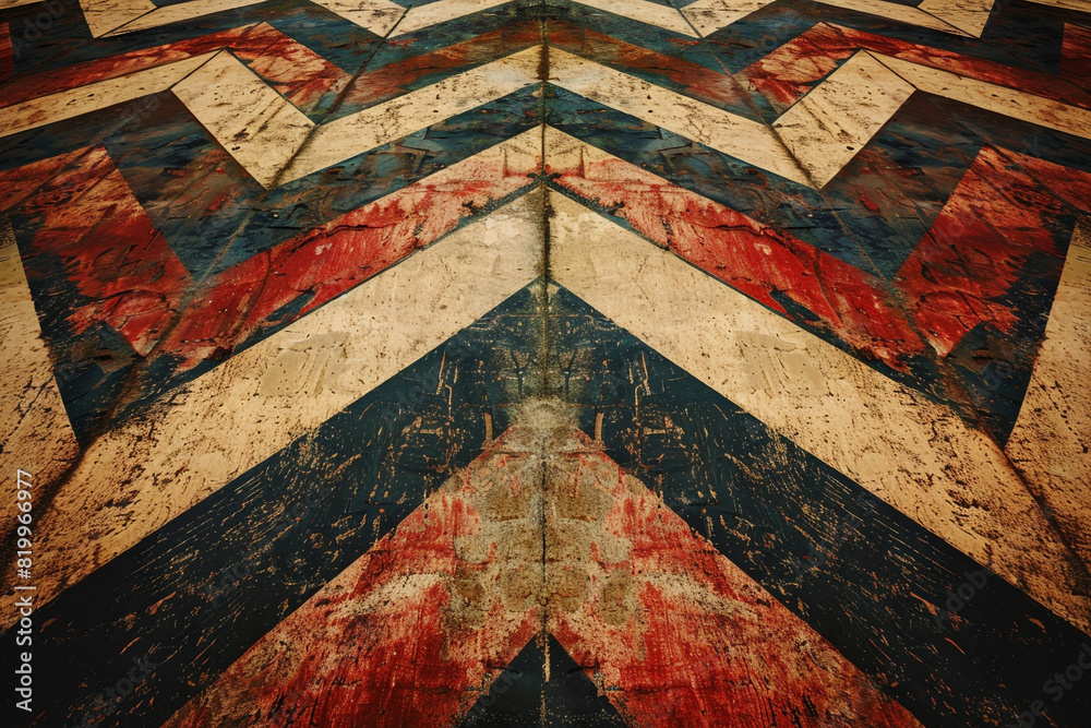 Tribal chevrons form a pathway of cultural significance, guiding the ...