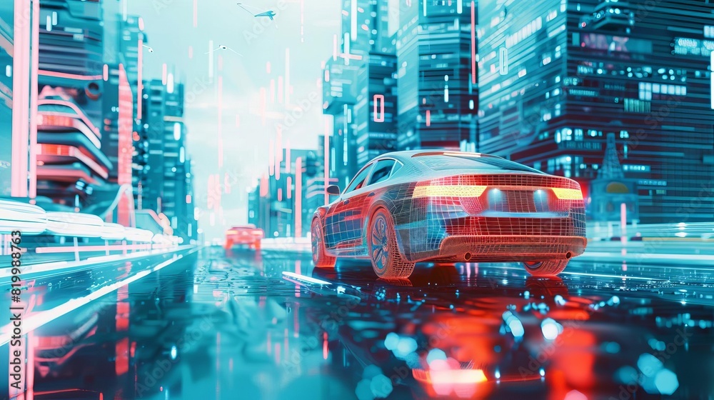 5G for autonomous vehicles front view showcasing communication between ...