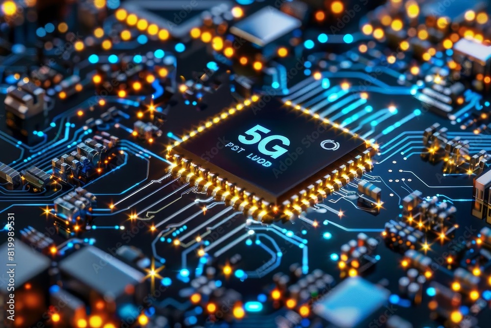 5G test equipment top view representing signal strength and network ...