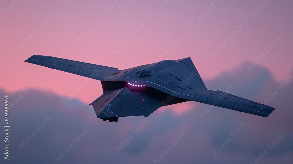 A stealth bomber blending seamlessly with the fading light , Futuristic ...