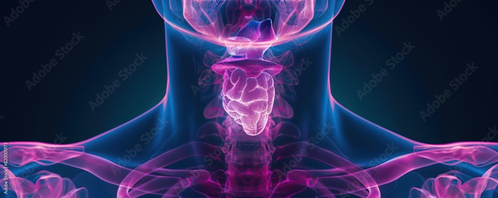 A clear Xray visualization of the thyroid gland, which controls ...