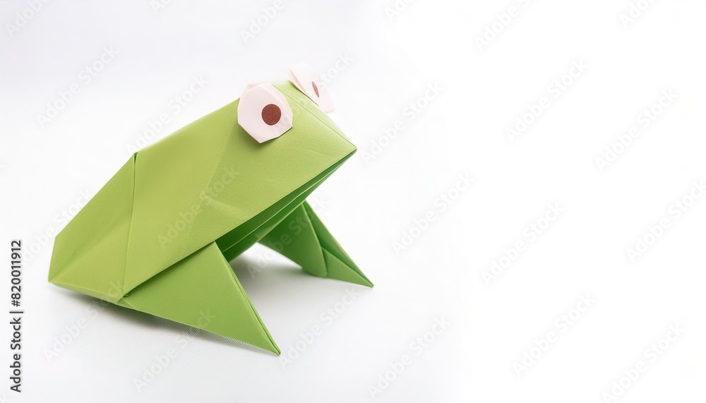 Animal reptile or amphibian concept origami isolated on white ...