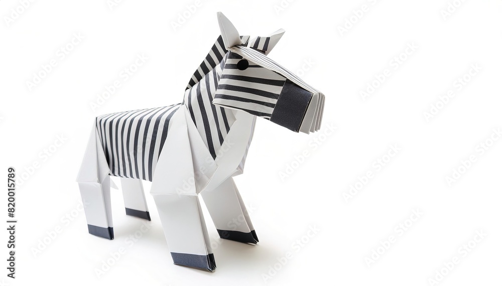 Animal concept origami isolated on white background of a black and ...