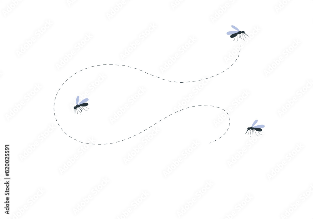 Flock of flying mosquitoes. Silhouette, graphic image. Mosquito icon ...