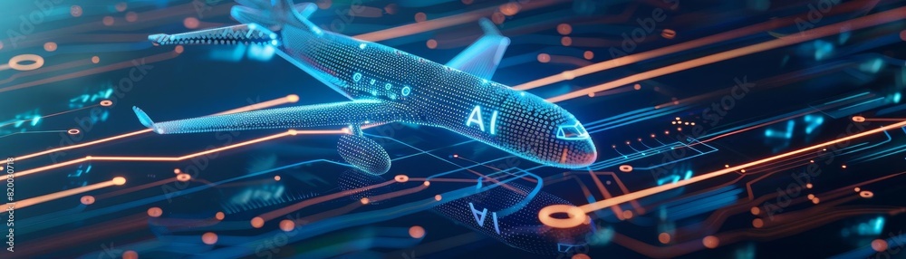 Photo of a futuristic electric jet plane model connected to an ...