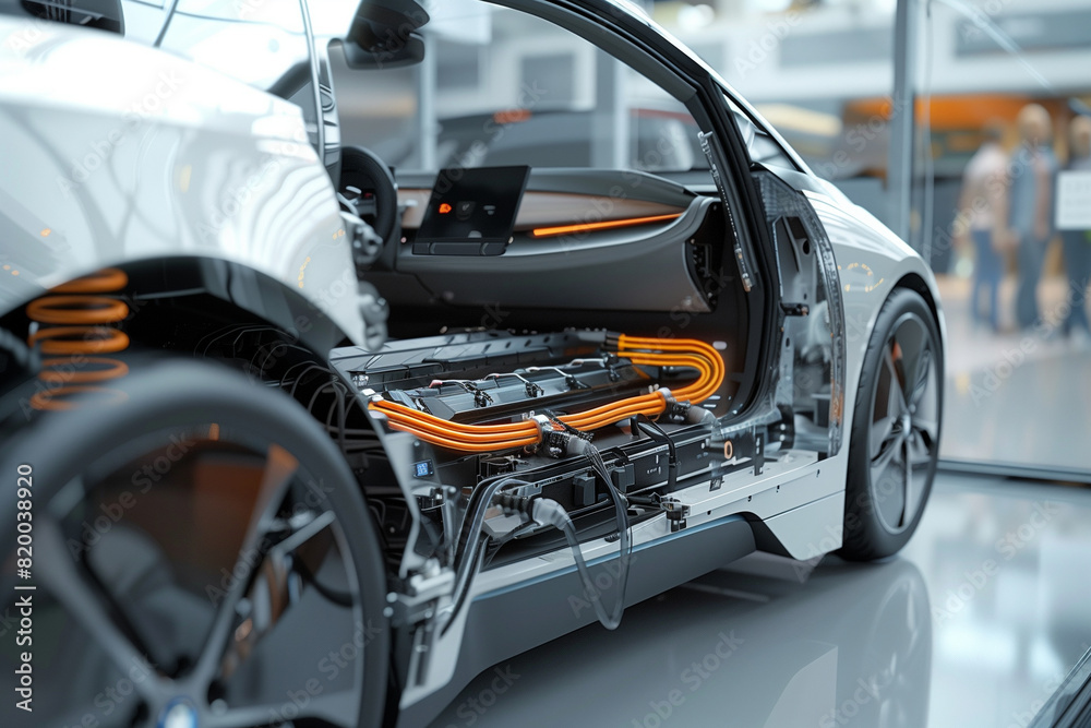 The close-up view of the smart car's power supply reveals a ...