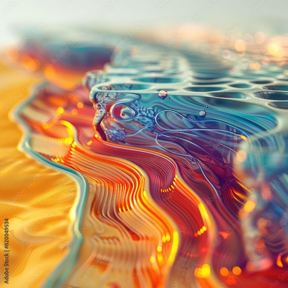 convection currents, diagram theme, side view, representing fluid ...