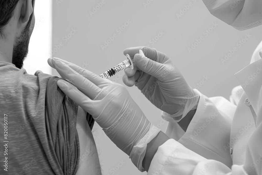 Illustrate a person receiving a vaccination to boost immunity ...