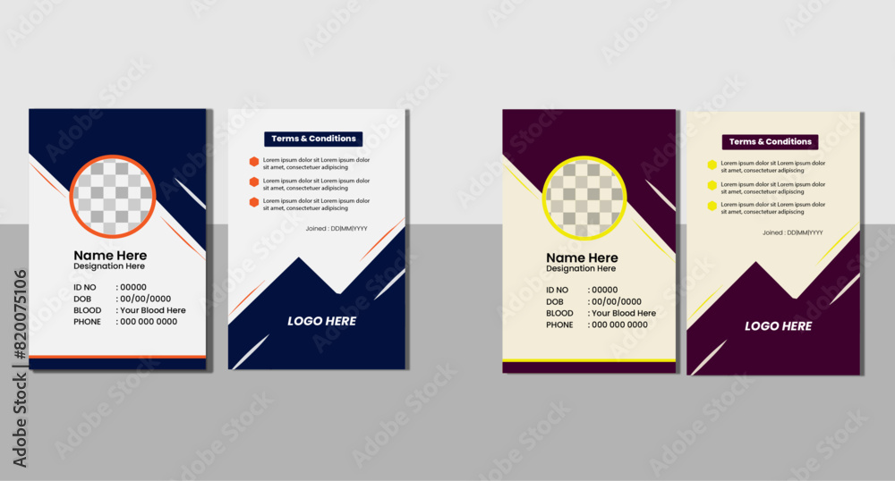 Modern Identity Card.Modern and minimalist id card template,Creative id ...