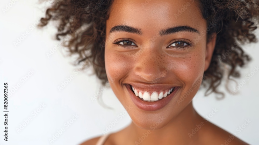 Dental care, lady grin, healthy gums, fresh breath with teeth whitening ...