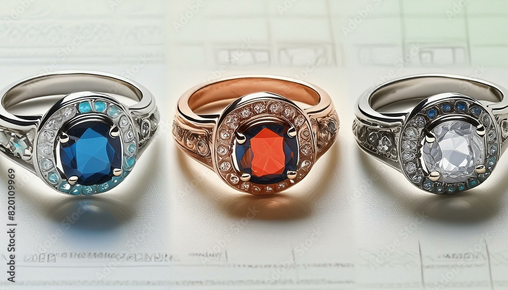 Jewelry style design, ring design, graphic design, marker hand drawing ...
