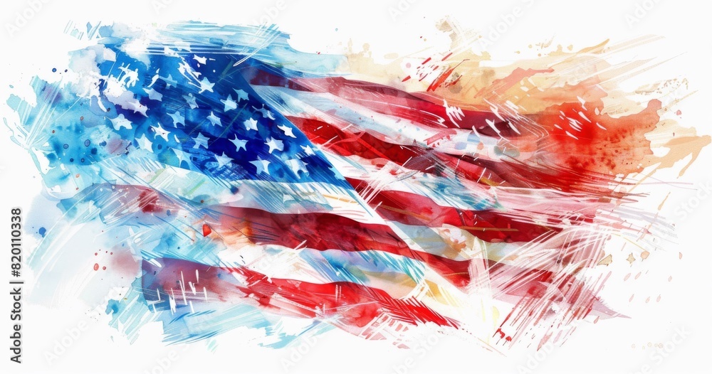 Watercolor American Flag Clip Art: Celebrating American Culture and ...