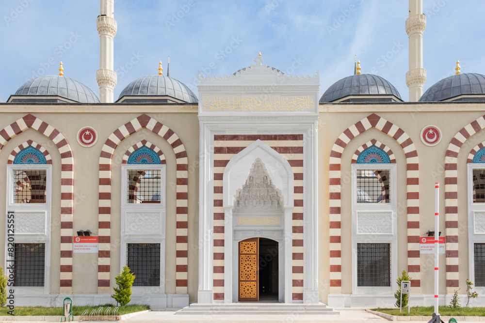 Canakkale 18 Mart Hatime Ana Grand Mosque, front view of the main ...