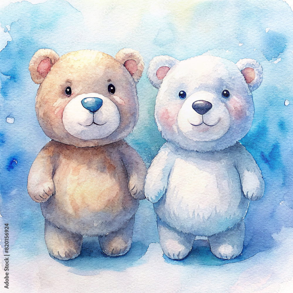 A cute and funny couple of Teddy bears. The most faithful and beloved ...