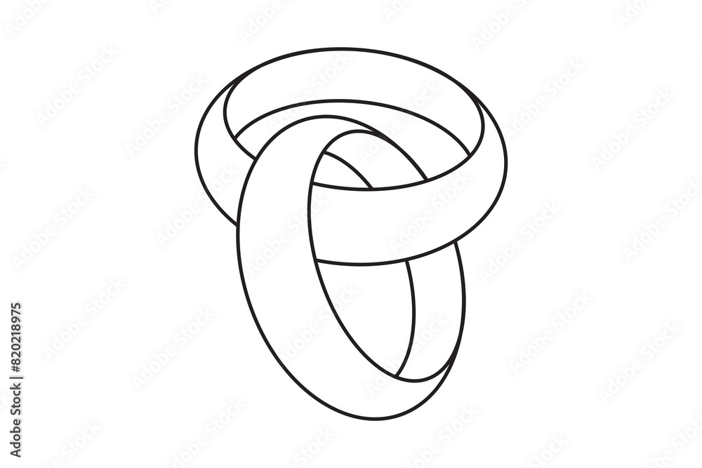 Wedding ring symbol line art drawing. Wedding ring line art vector ...